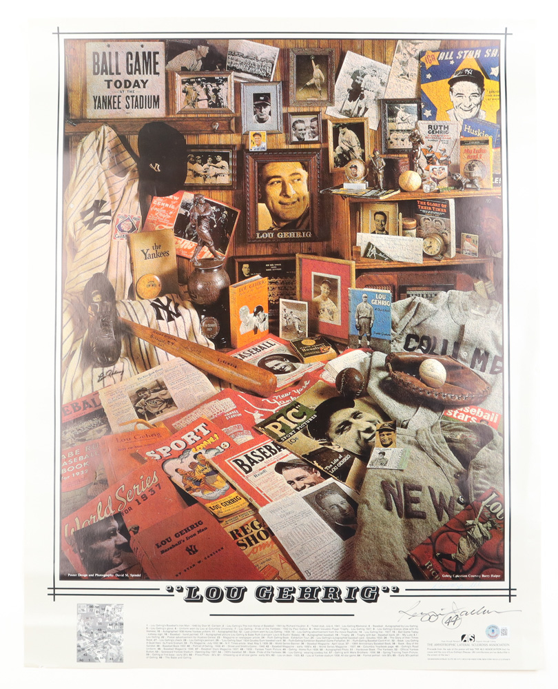 Reggie Jackson & David Spindel Signed "Lou Gehrig" 22x28 Poster ...