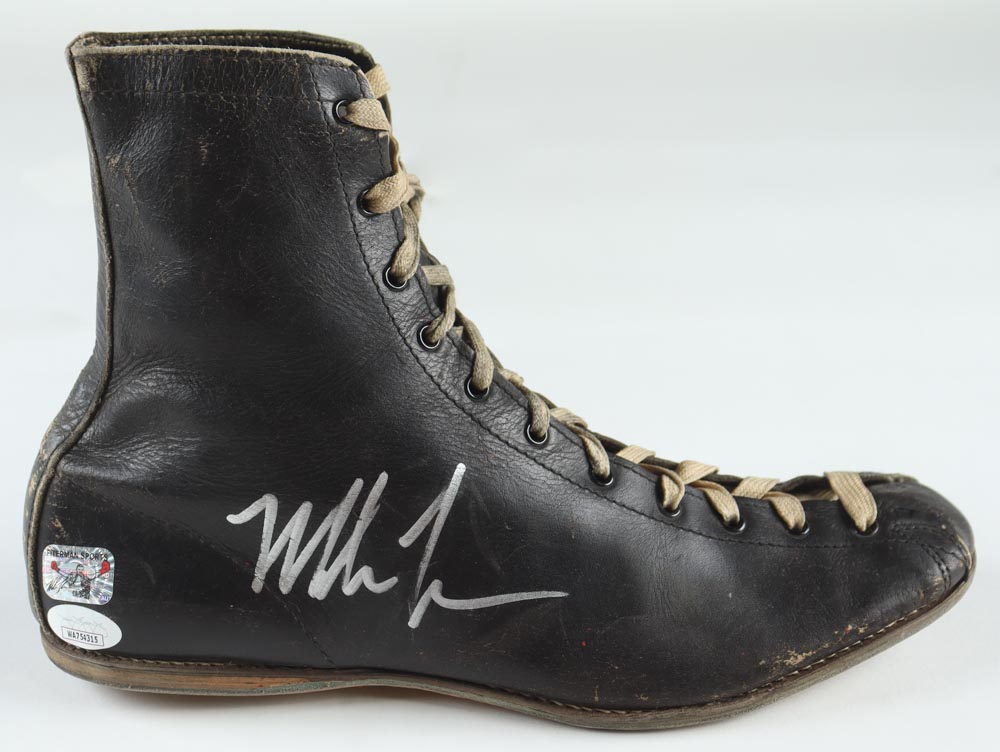 Mike Tyson Signed Vintage Leather Boxing Boot (JSA & Tyson) | Pristine ...