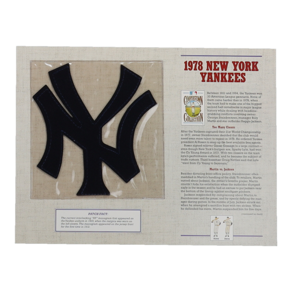1978 Yankees Cooperstown Collections Statistics Commemorative 9x12 Stat ...