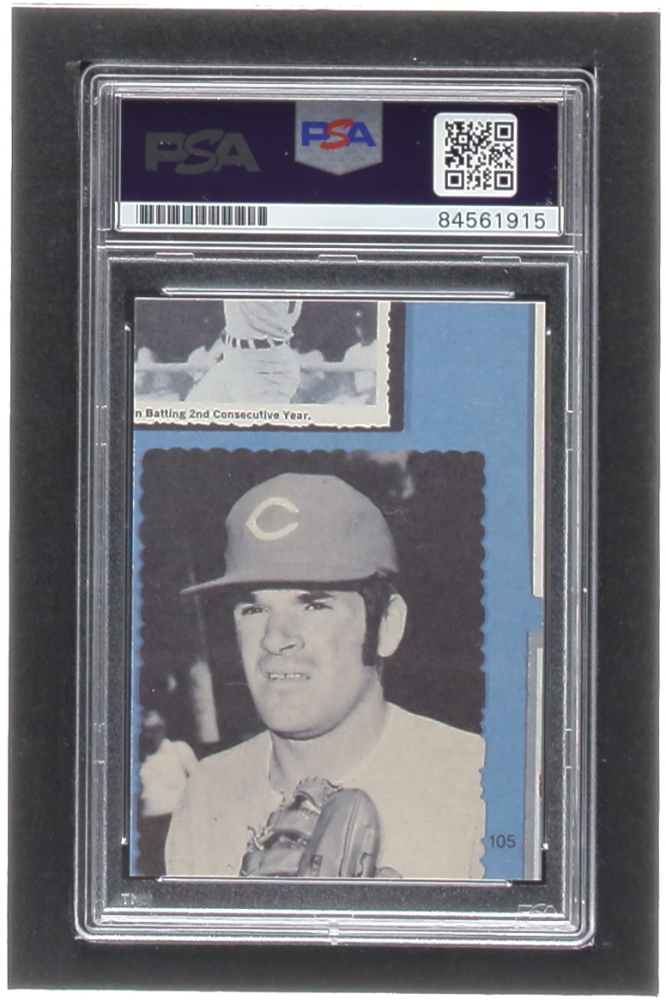 Pete Rose Signed 1985 Topps Rose #105 / Reds Smiling '60s (PSA ...