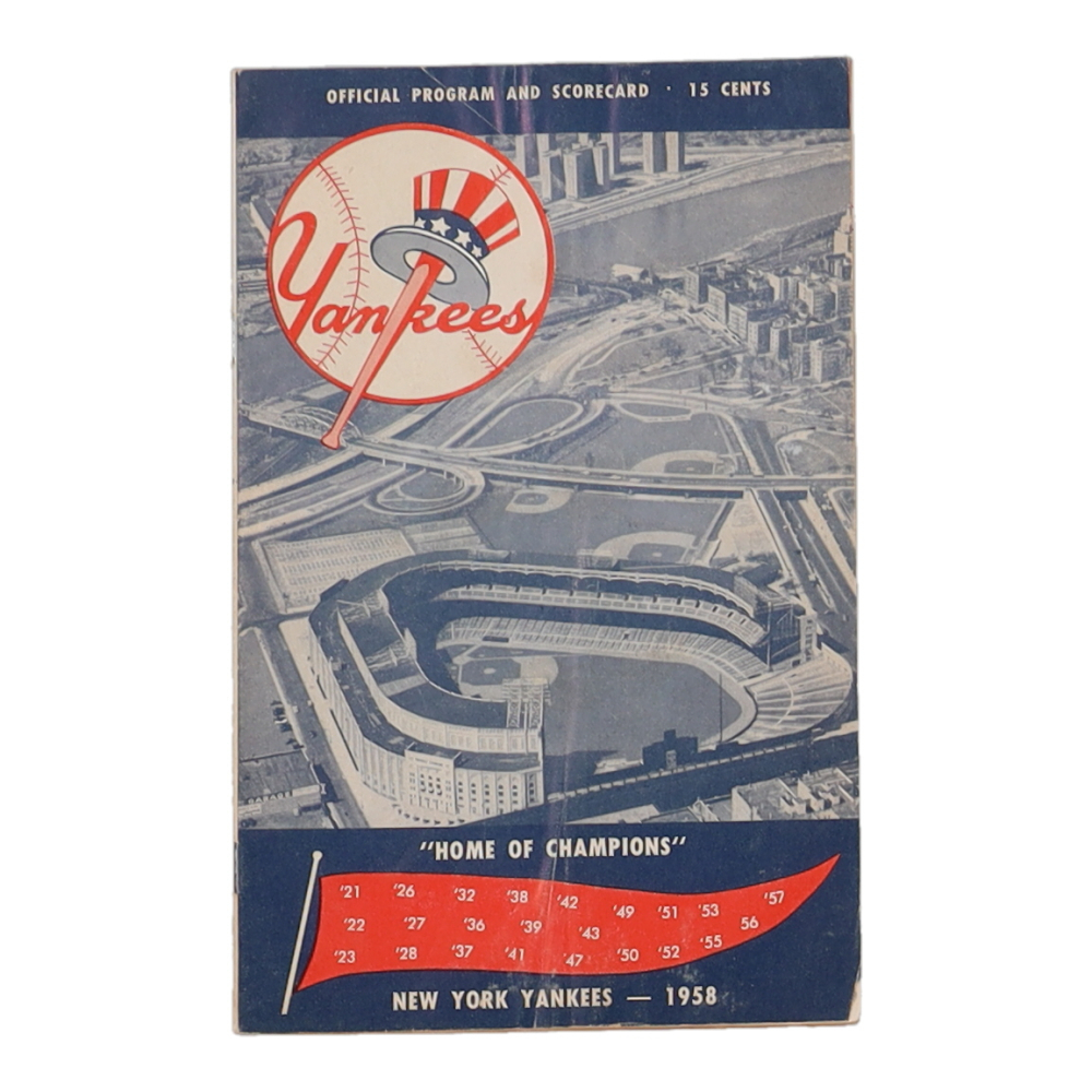 1958 Yankees Official Game Program | Pristine Auction