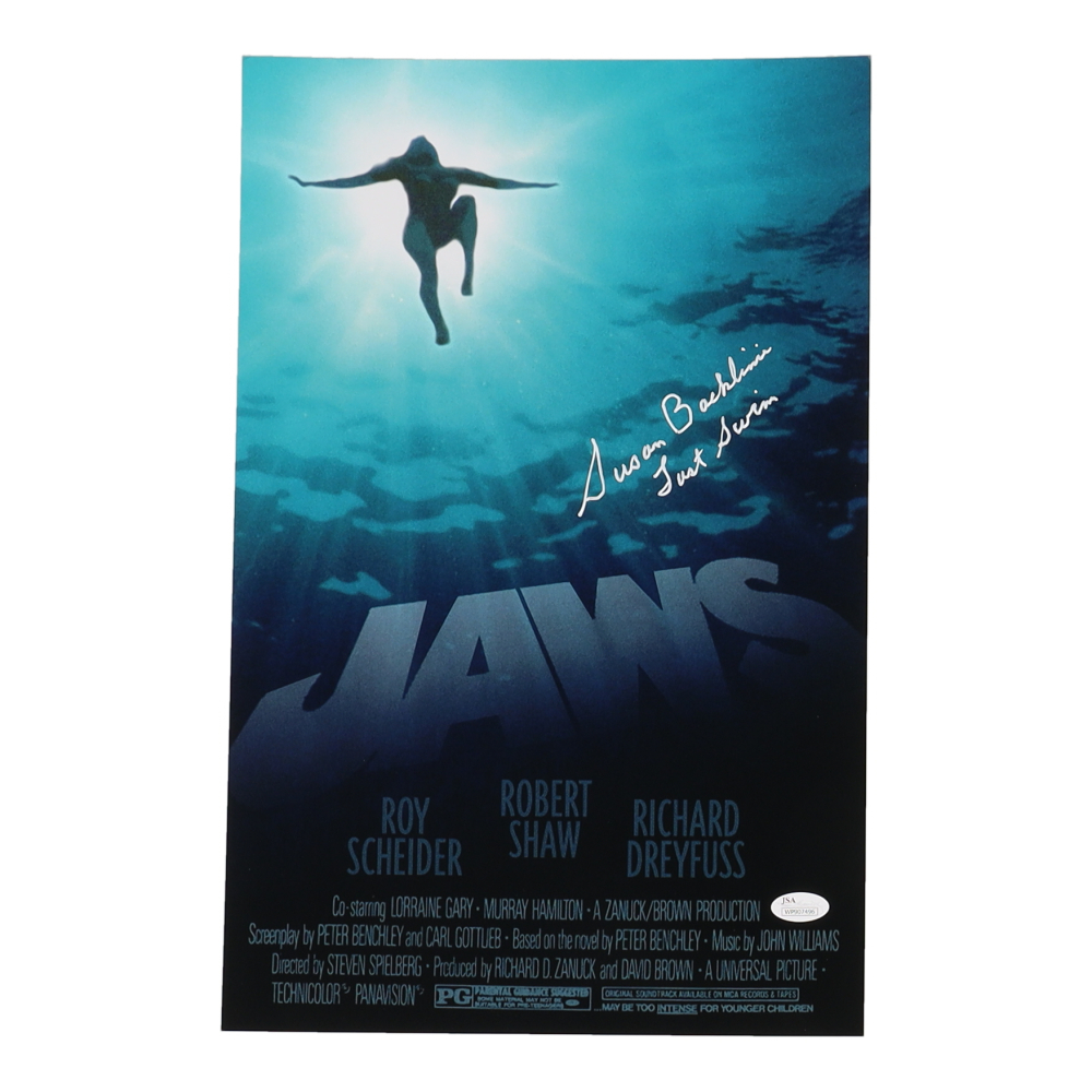 Susan Backlinie Signed "Jaws" 11x17 Photo Inscribed "Just Swim" (JSA) | Pristine Auction