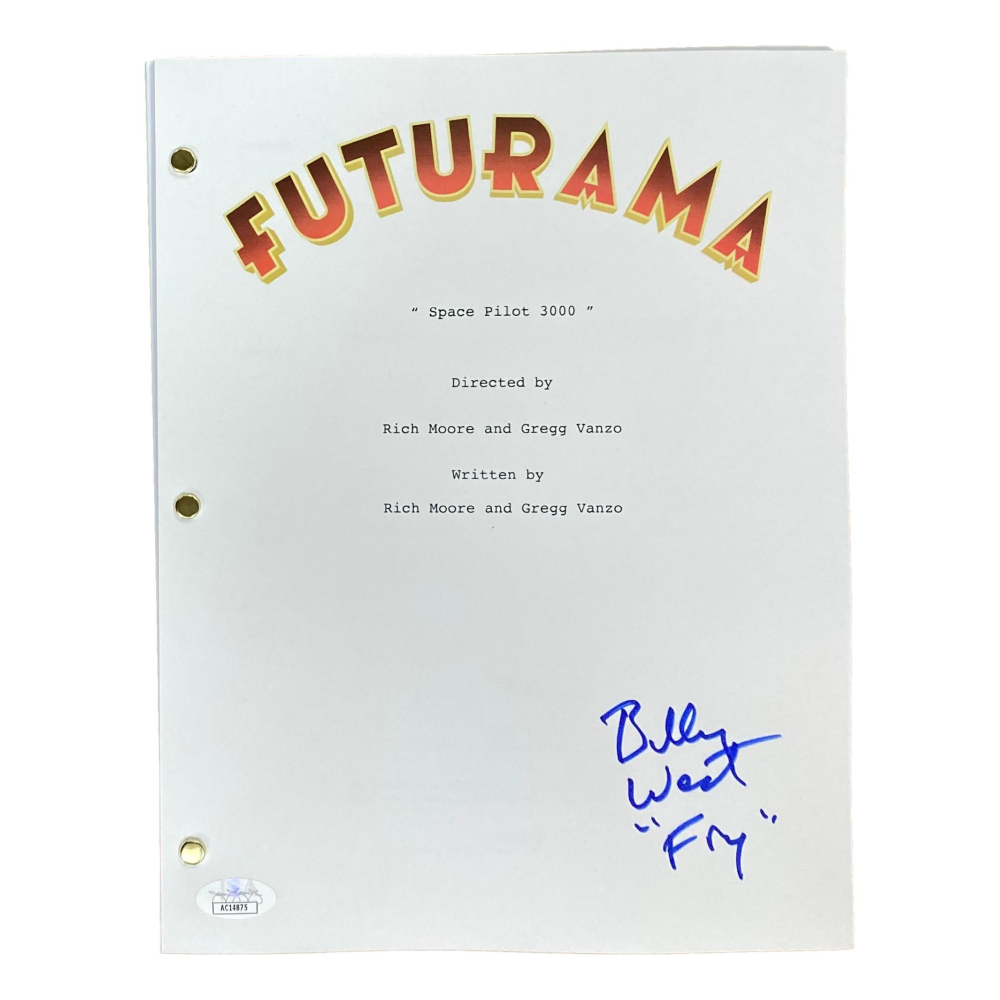 Billy West Signed "Futurama" Episode Script Inscribed "Fry" (JSA ...