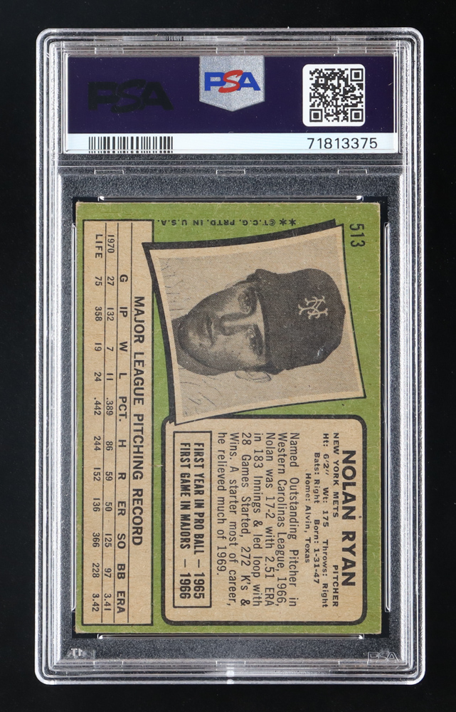 Nolan Ryan 1971 Topps #513 (PSA 3) | Pristine Auction