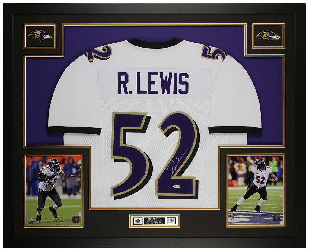 Ray Lewis Signed Custom Framed Jersey Display (Beckett) | Pristine Auction