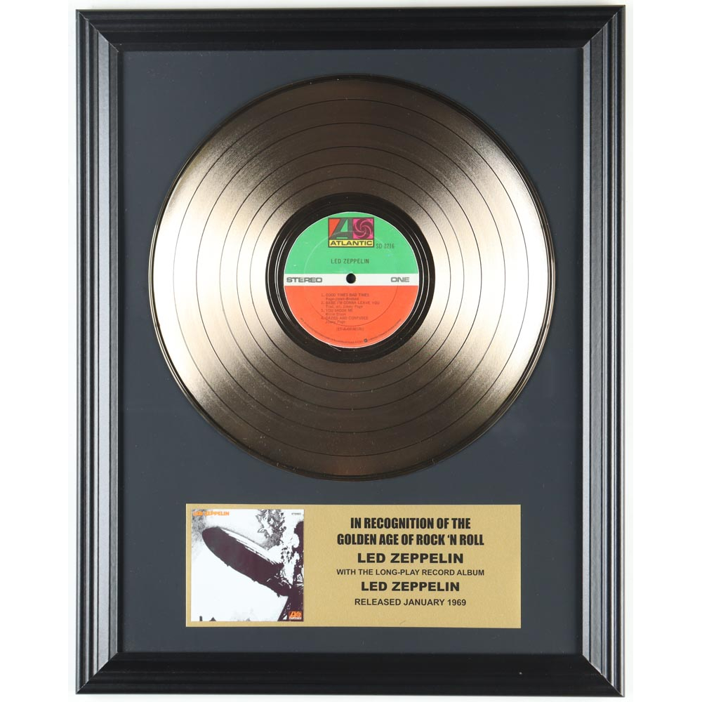 Led Zeppelin "Led Zeppelin I" Custom Framed Gold Vinyl Record Album ...