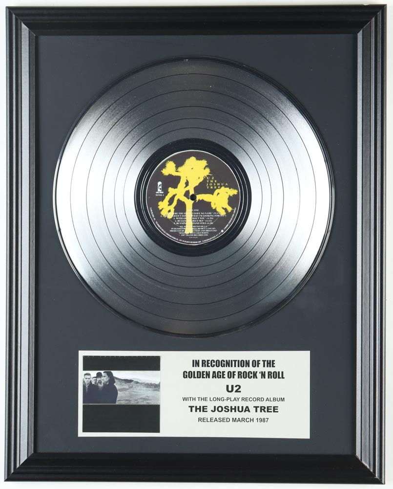 U2 "The Joshua Tree" Custom Framed Platinum Vinyl Record Album Display ...