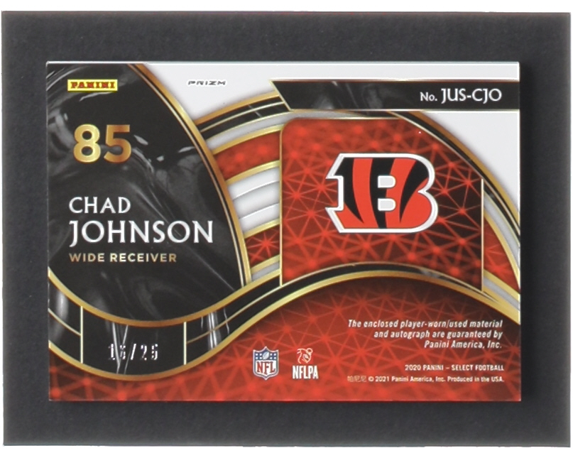 Chad Johnson 2020 Select Jumbo Signature Swatches Prizm Tie Dye #13 #16 ...