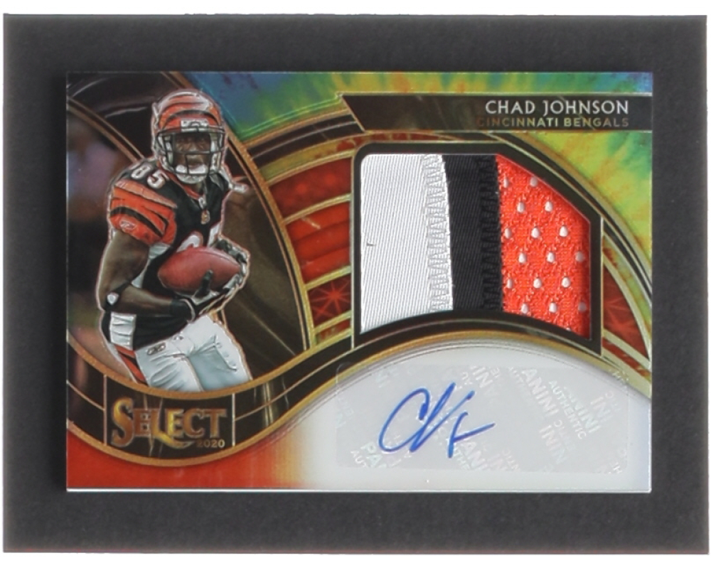 Chad Johnson 2020 Select Jumbo Signature Swatches Prizm Tie Dye #13 #16 ...