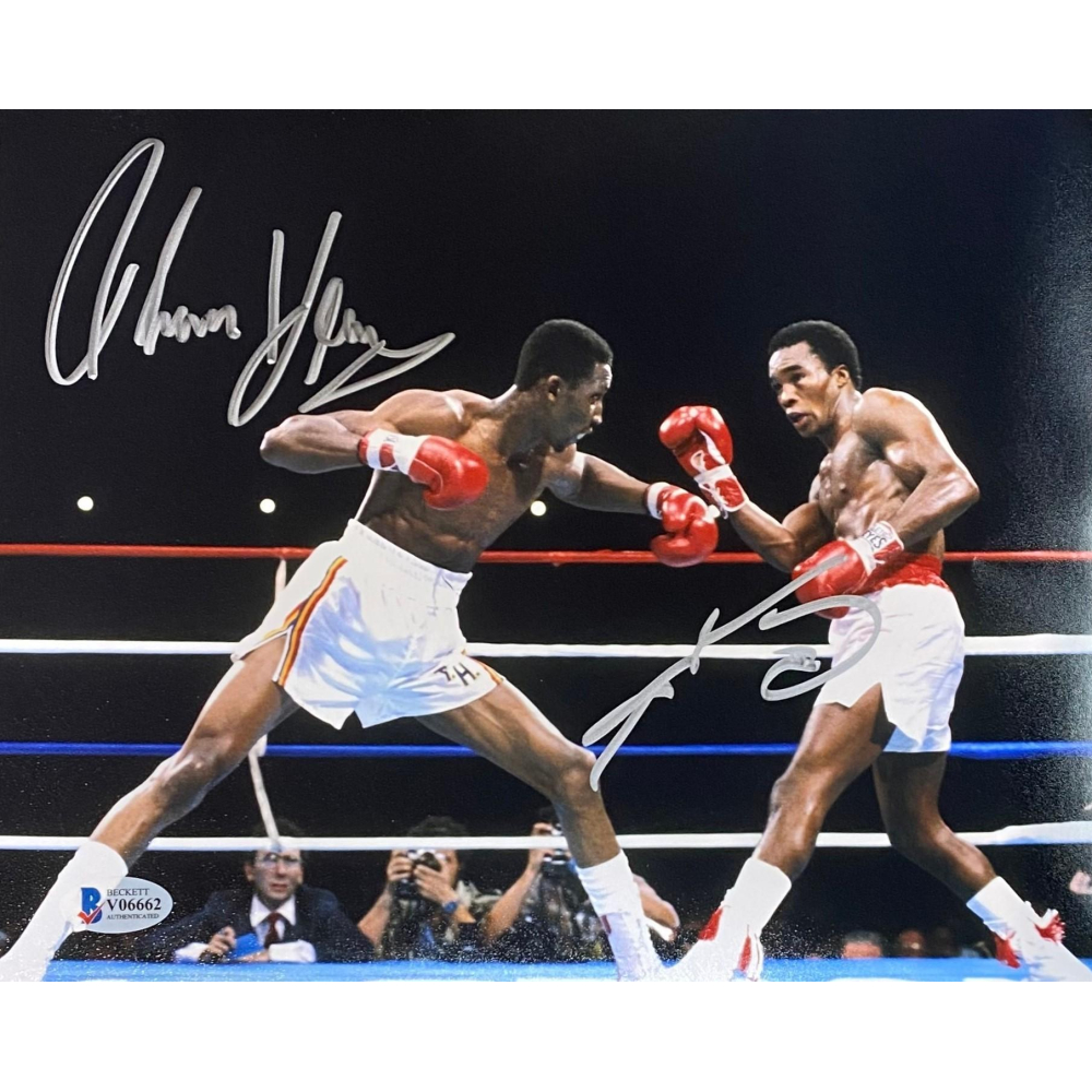 Sugar Ray Leonard & Thomas Hearns Signed 8x10 Photo (Beckett ...