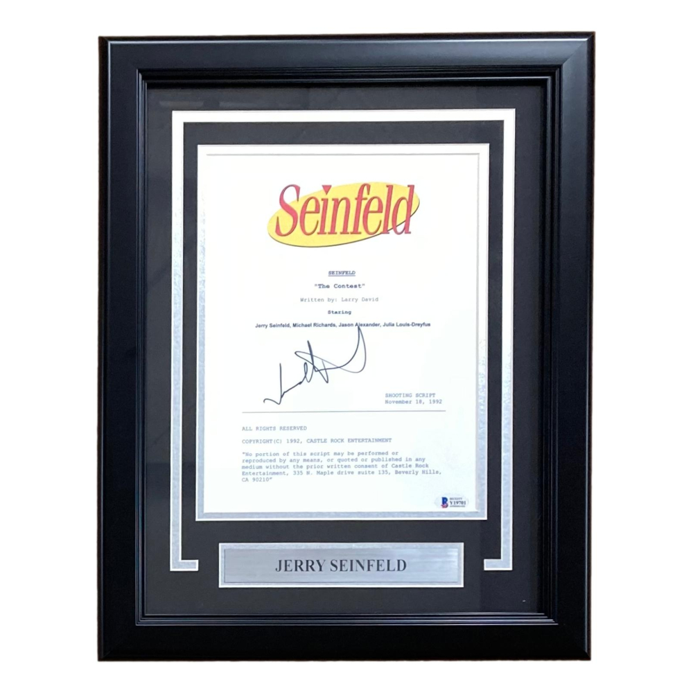 Jerry Seinfeld Signed "Seinfeld" Custom Framed Script Cover Display ...