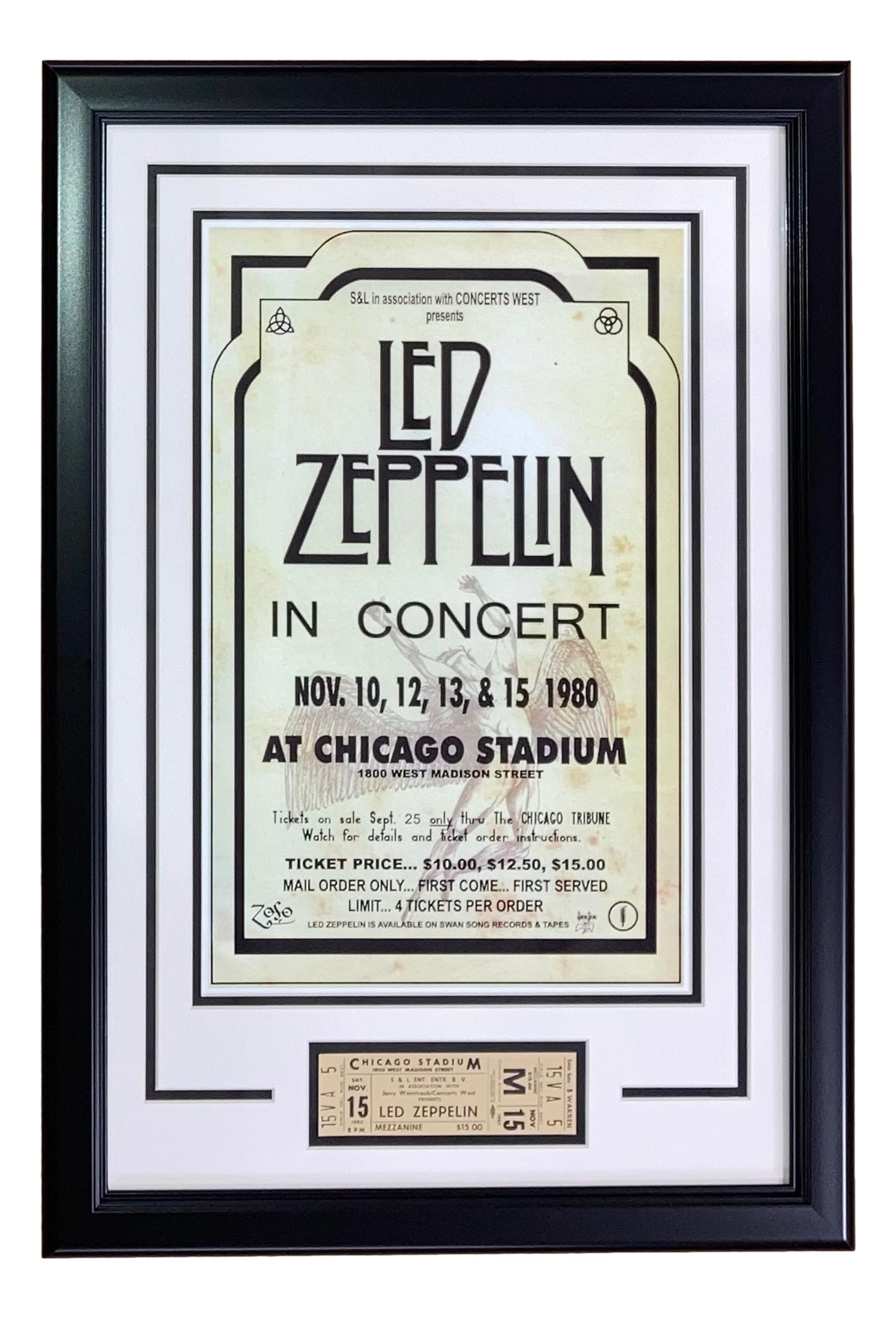 "Led Zeppelin at Chicago Stadium" Custom Framed Tour Poster Print ...