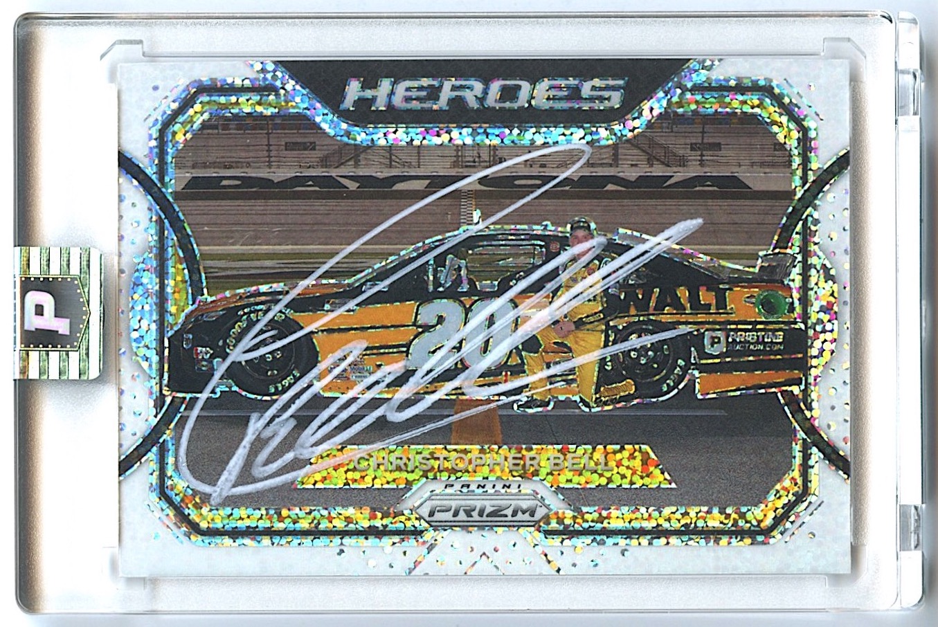 Christopher Bell Signed 2021 Panini Prizm Heroes #15 Prizms White ...
