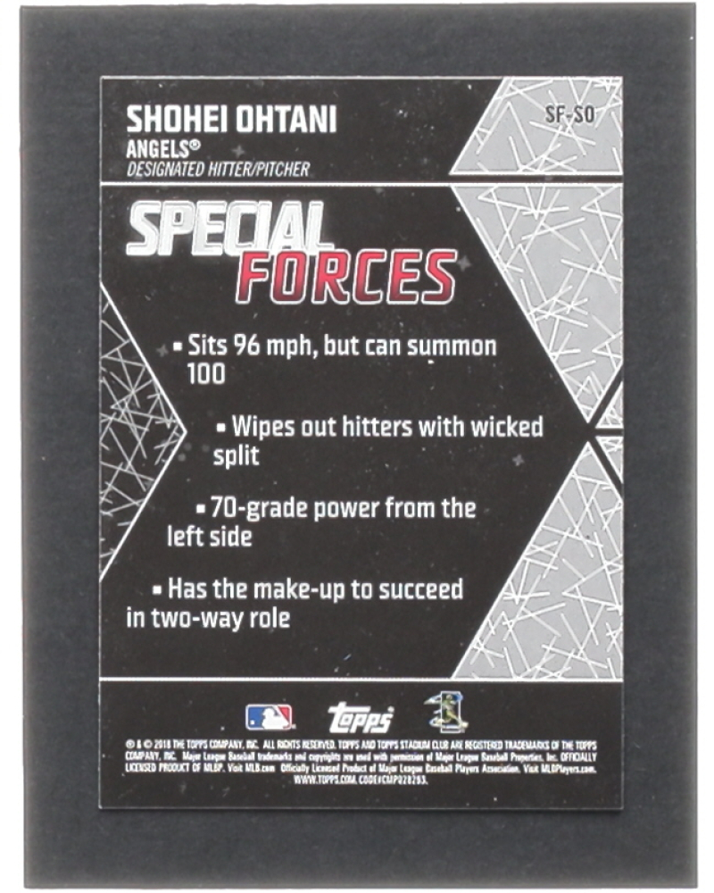 Shohei Ohtani 2018 Stadium Club Special Forces #SFSO RC | Pristine Auction