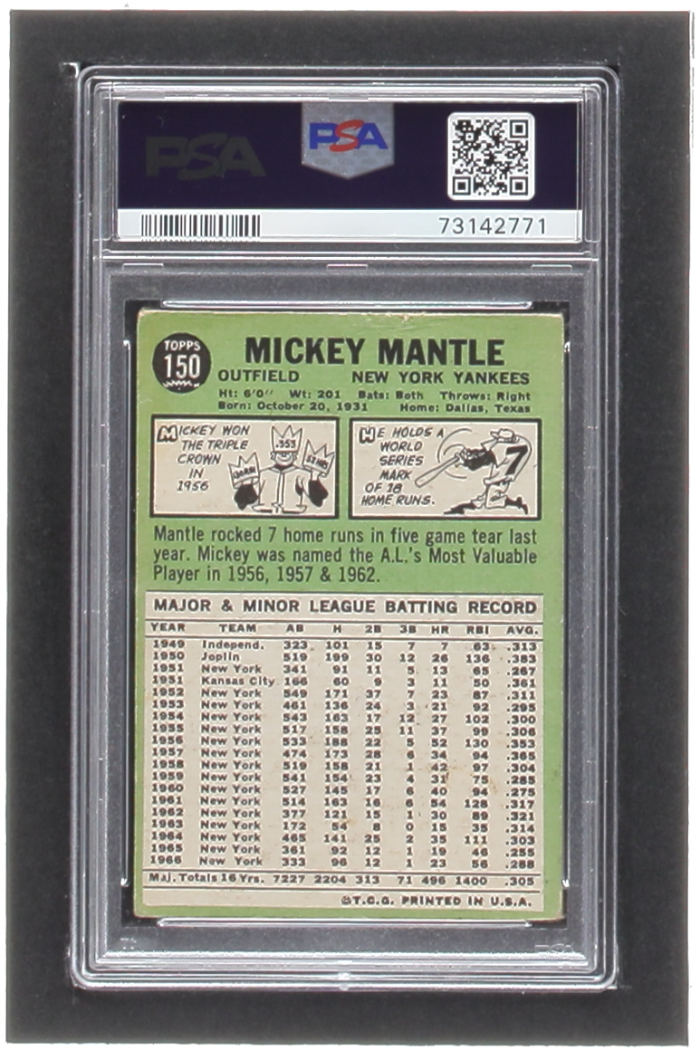 Mickey Mantle 1967 Topps #150 (PSA 2) | Pristine Auction