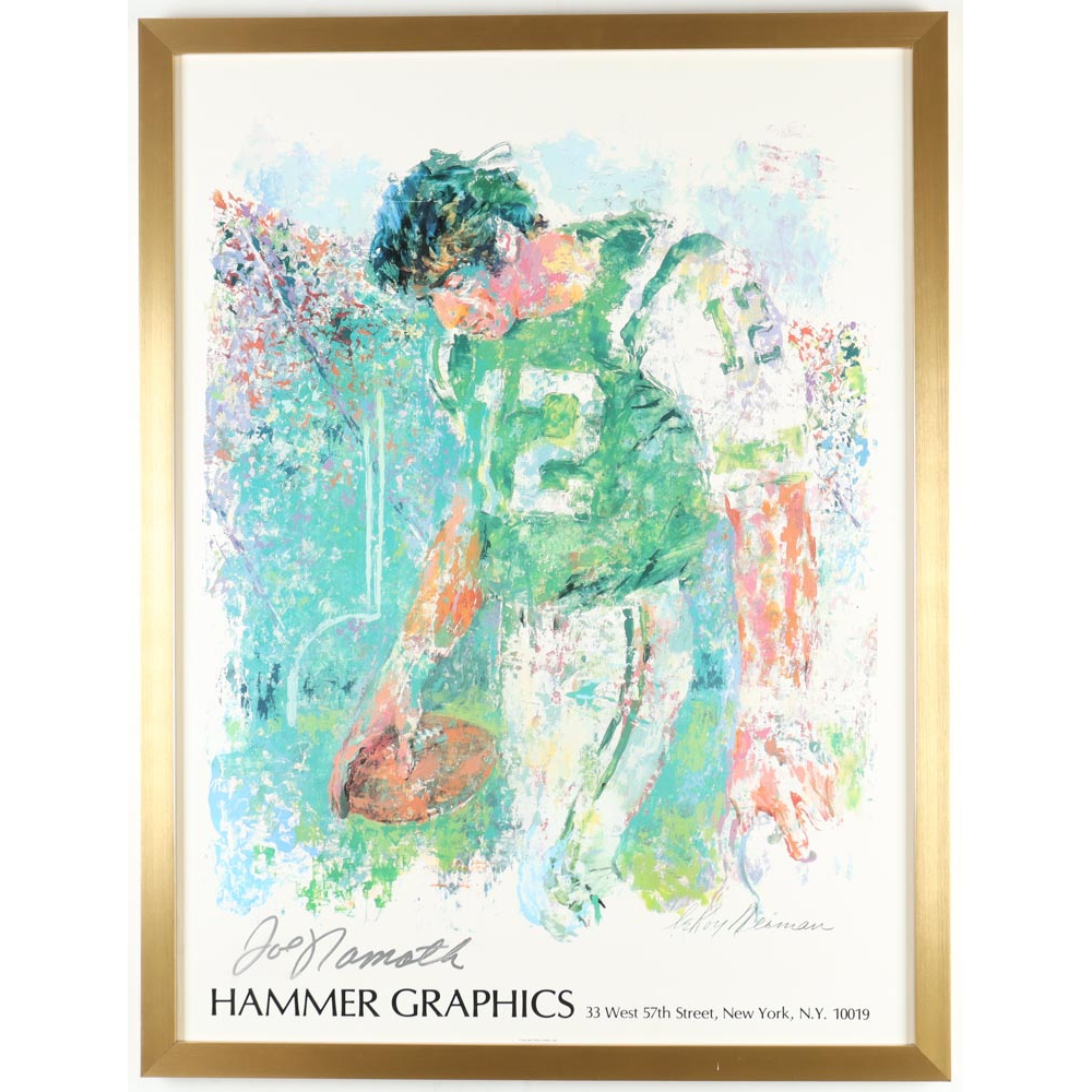 Joe Namath Signed Custom Framed Leroy Neiman Poster Display (JSA ...