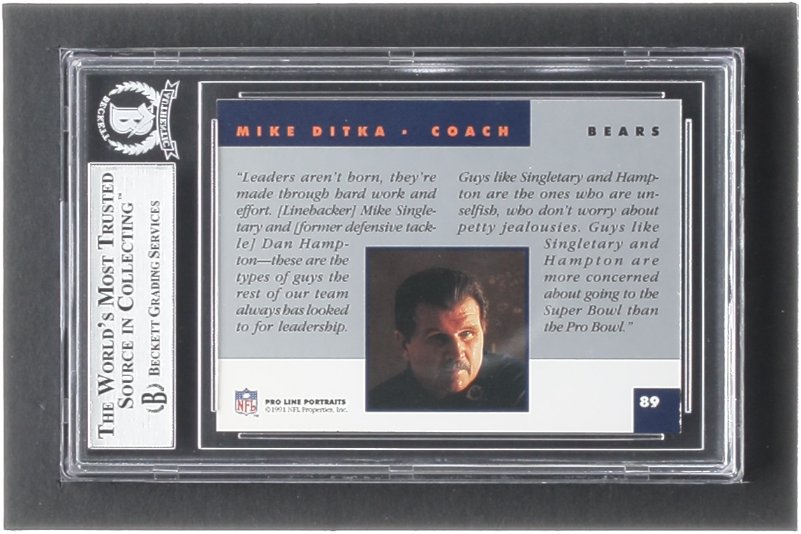 Mike Ditka Signed 1991 Pro Line Portraits National Convention #89 (BGS ...