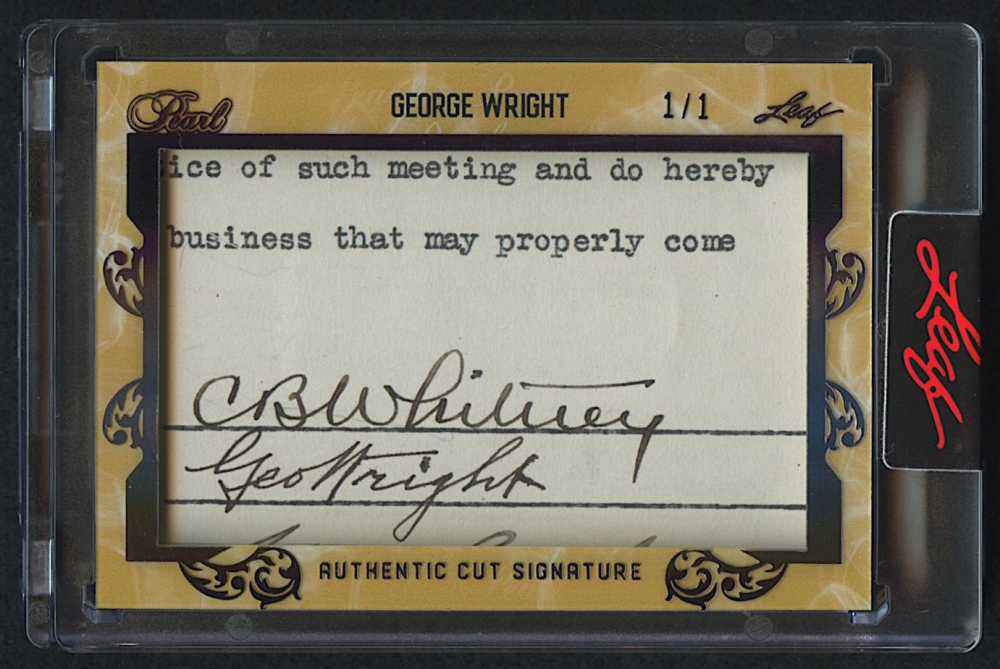 George Wright 2021-22 Leaf Pearl Cut Signature #PC-GW2 #1/1 | Pristine ...