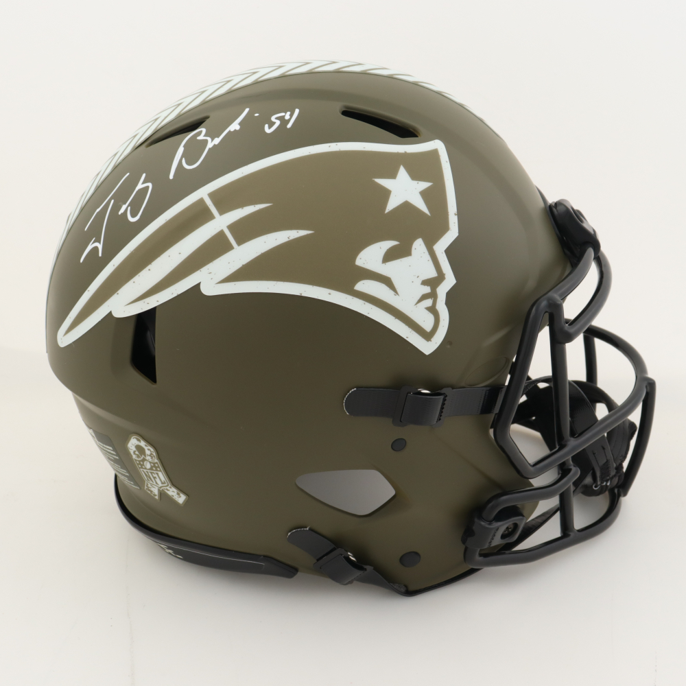 Tedy Bruschi Signed Patriots Full Size On Field Speed Authentic Salute ...