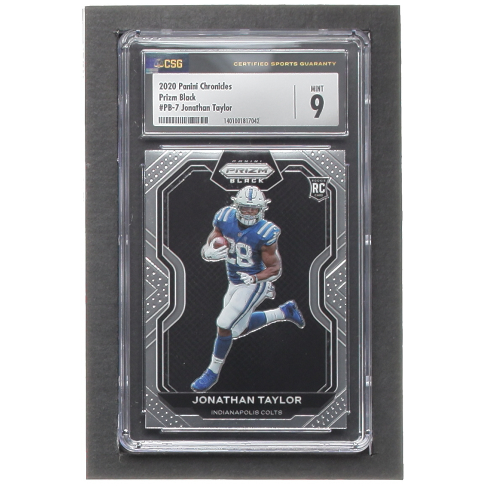 Jonathan Taylor 2020 Panini Prizm Black #7 RC (CSG 9) | Pristine Auction