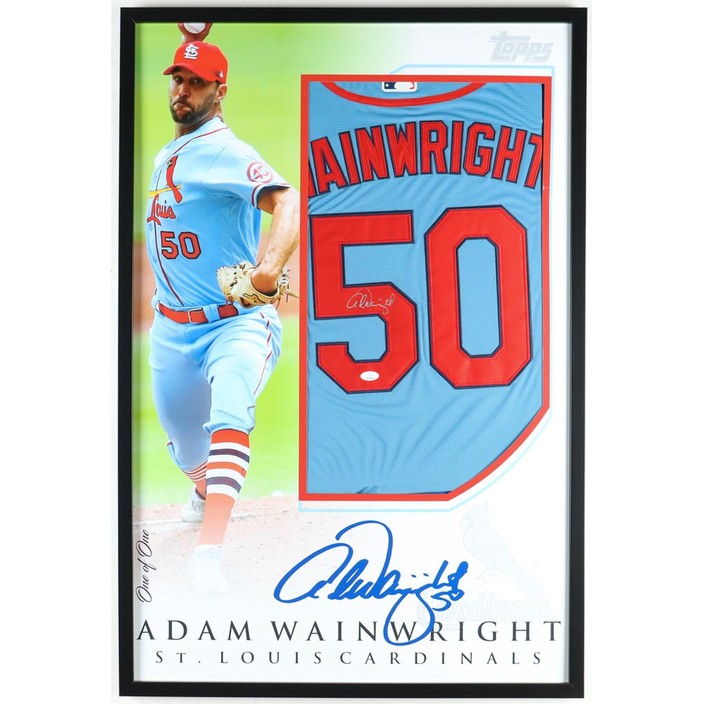 Adam Wainwright Signed Custom Framed Jersey Display (JSA) | Pristine ...
