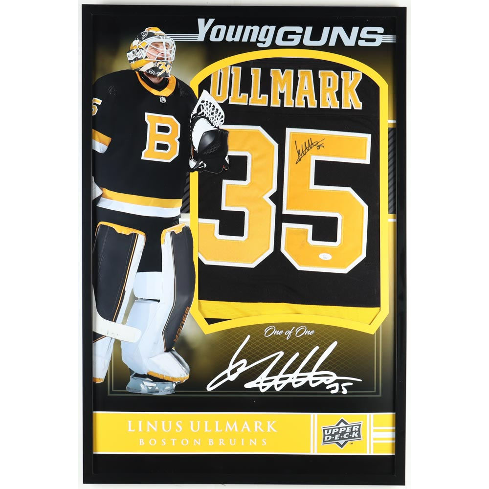 Linus Ullmark Signed LE Bruins Custom Framed Jersey (JSA) | Pristine ...