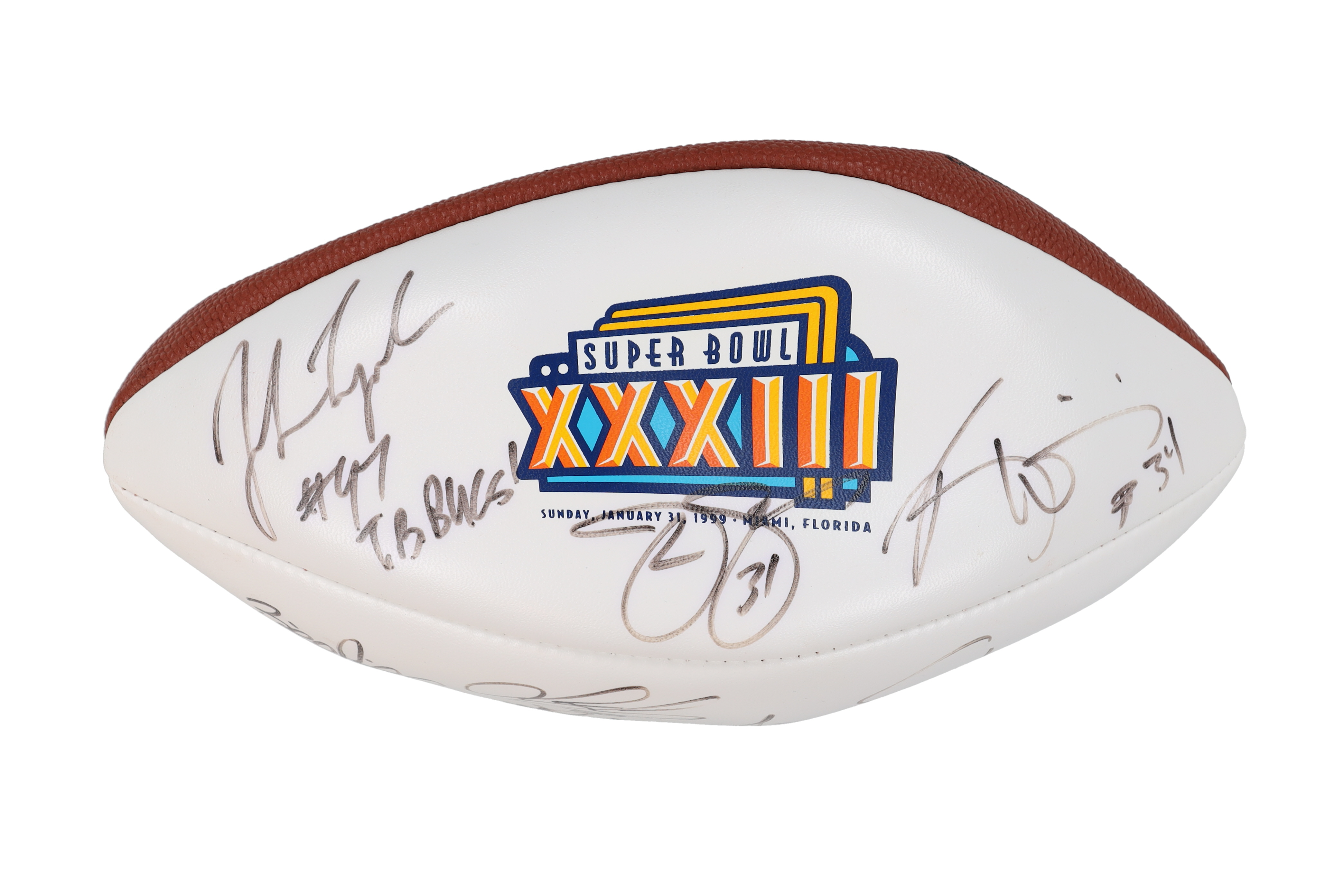 "NFL Hall Of Famers and Stars" Super Bowl XXXIII Logo Football Signed ...