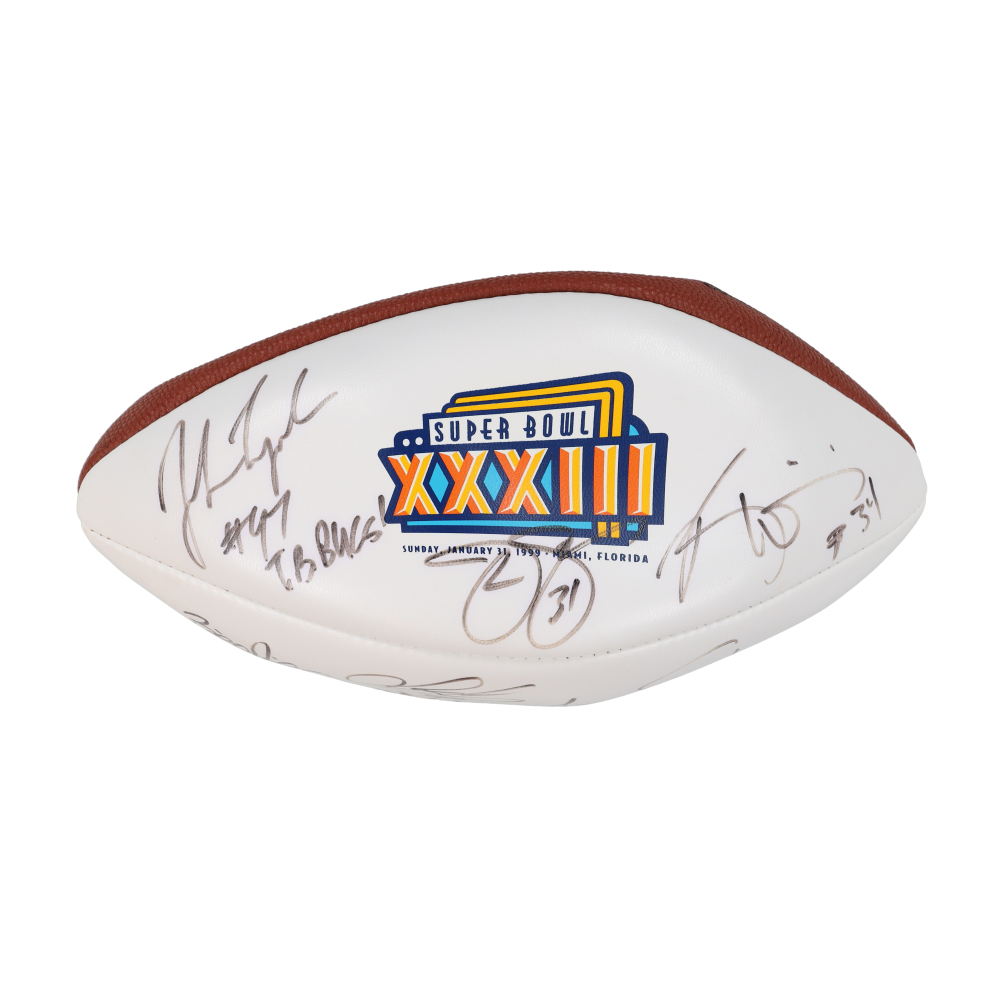 "NFL Hall Of Famers and Stars" Super Bowl XXXIII Logo Football Signed ...