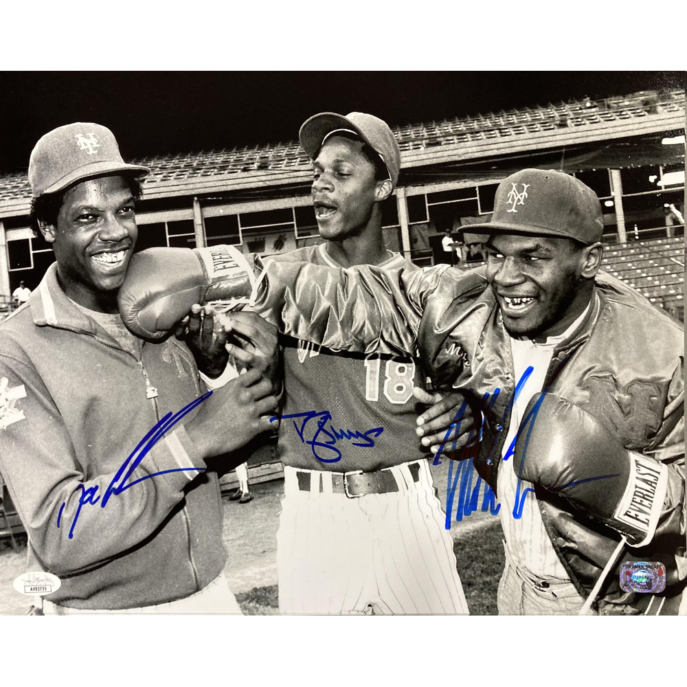 Mike Tyson, Doc Gooden & Darryl Strawberry Signed Mets 11x14 Photo (JSA ...