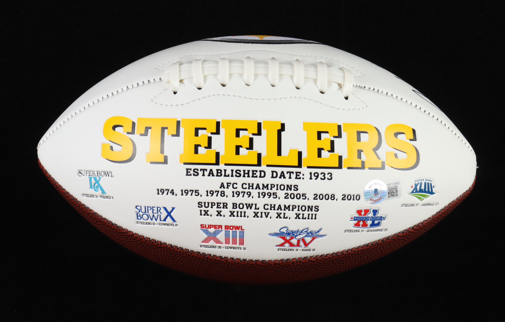 Jack Ham Signed Steelers Logo Stat Football Inscribed "HOF 88" (Beckett ...