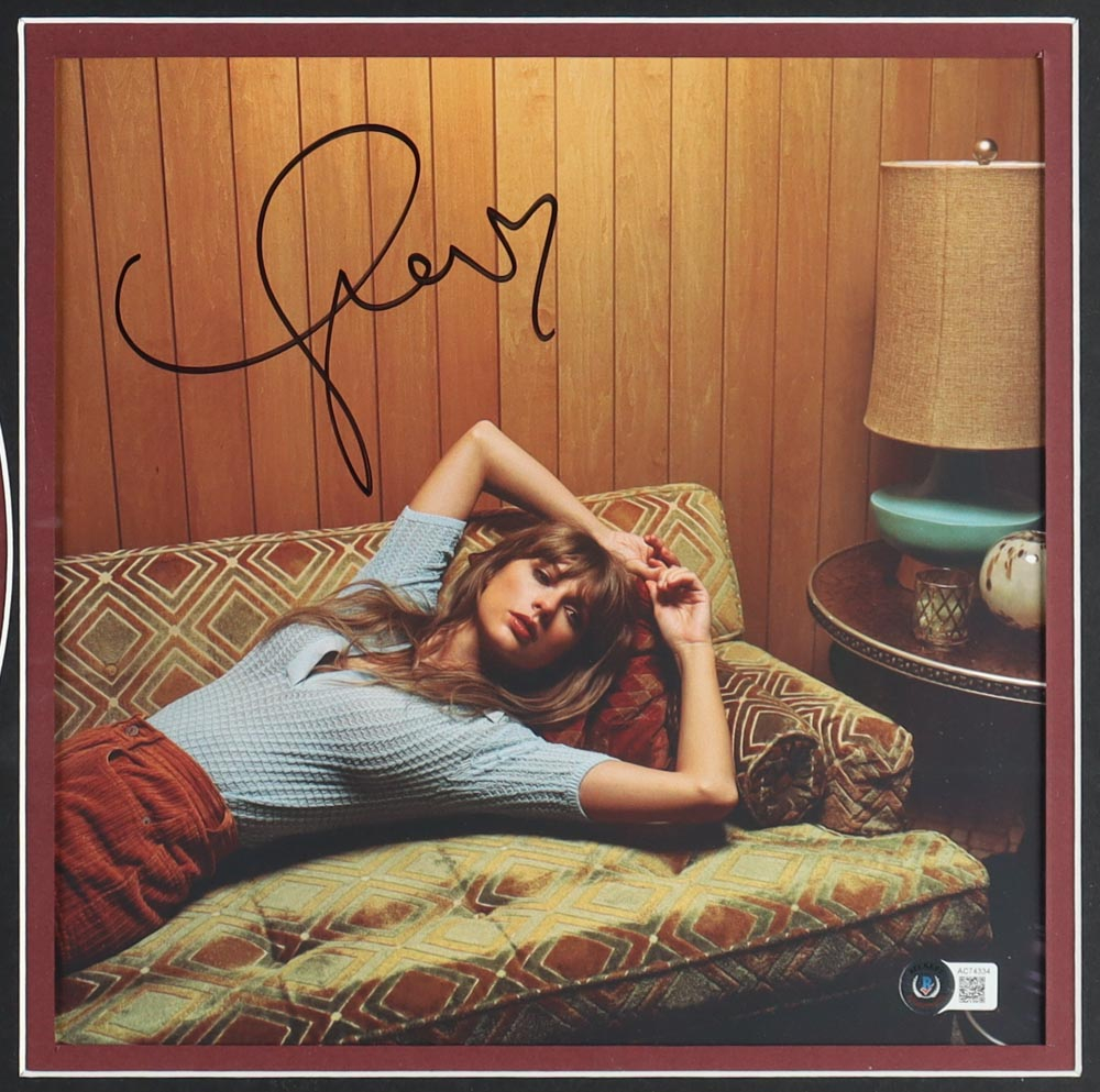Taylor Swift Signed "Midnights" Custom Framed Vinyl Album Display ...