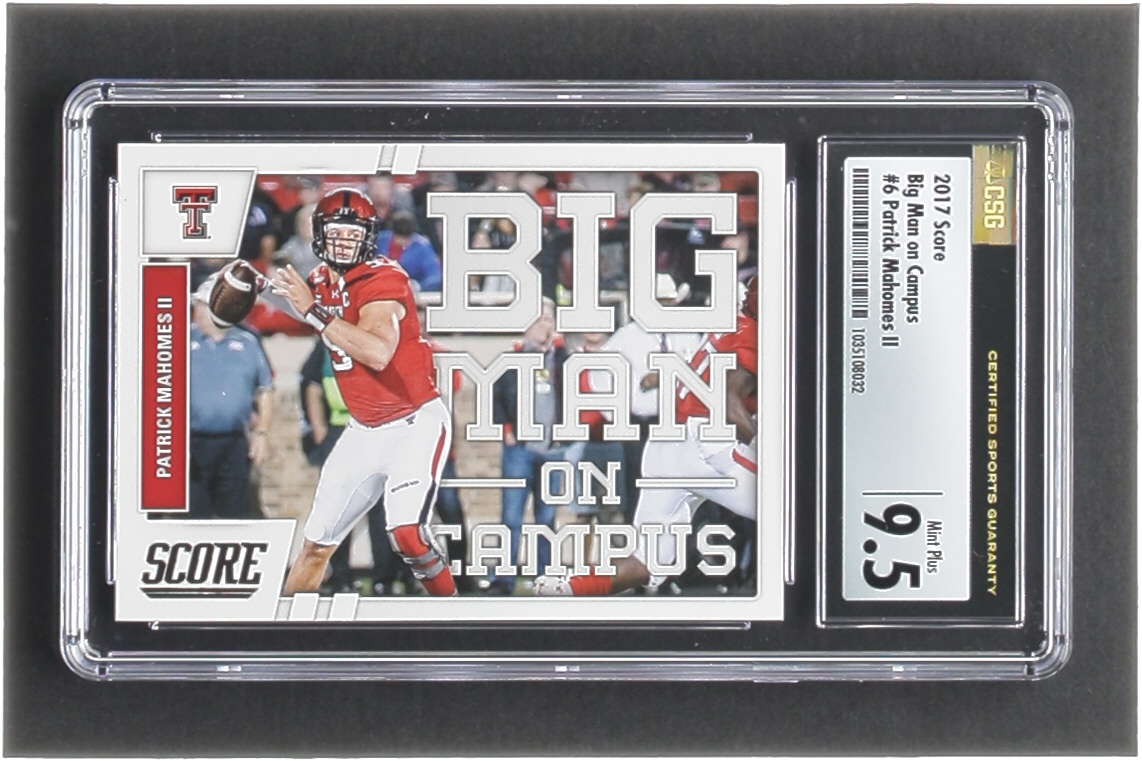 Patrick Mahomes II 2017 Score Big Man on Campus #6 RC (CSG 9.5 ...
