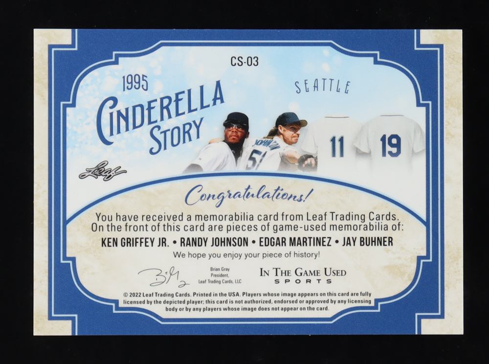 Ken Griffey Jr. / Randy Johnson / Edgar Martinez / Jay Buhner 2022 Leaf ...