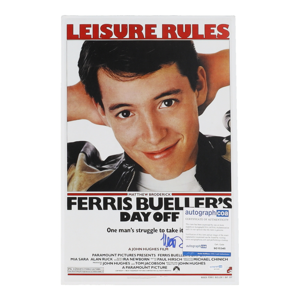 Matthew Broderick Signed "Ferris Bueller's Day Off" 11x17 Photo (ACOA ...