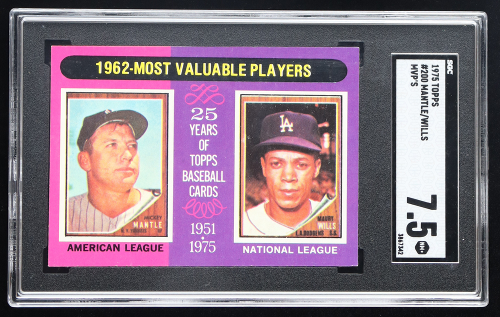 Mickey Mantle / Maury Wills 1975 Topps #200 MVP (SGC 7.5) | Pristine Auction