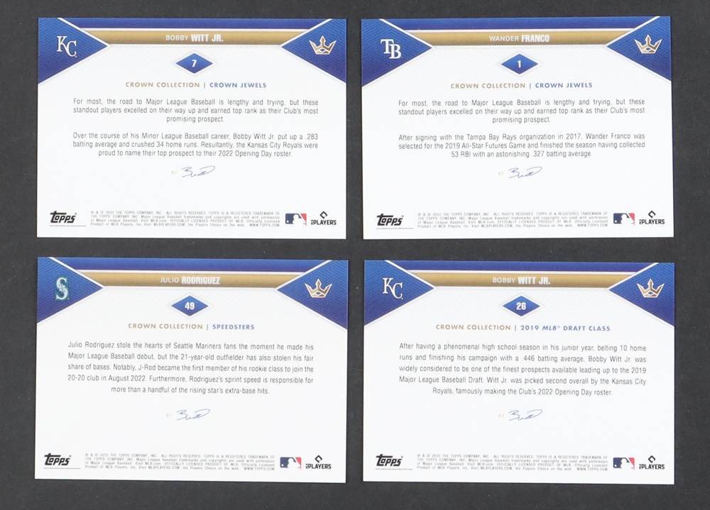 2022 Topps X Bobby Witt Jr. Crown Collection Complete Set of (50) Cards ...
