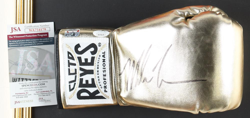 Mike Tyson Signed Custom Framed Cleto Reyes Boxing Glove Display With ...