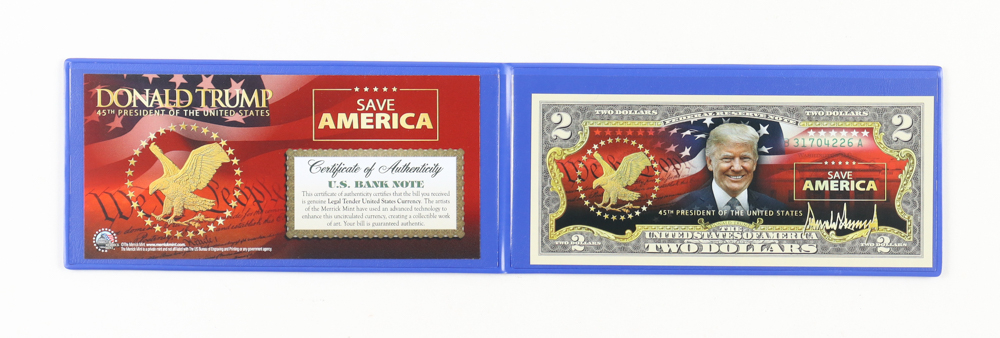 Donald Trump Genuine Legal Tender U.S. $2 Two Dollar Bill Commemorative ...