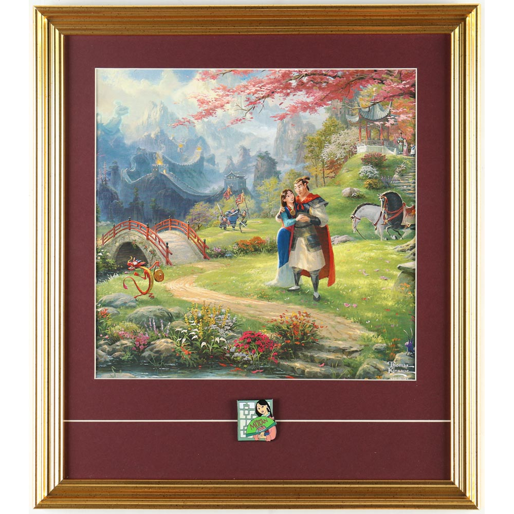 Thomas Kinkade "Mulan" Custom Framed Print Display With 1998 Mulan ...