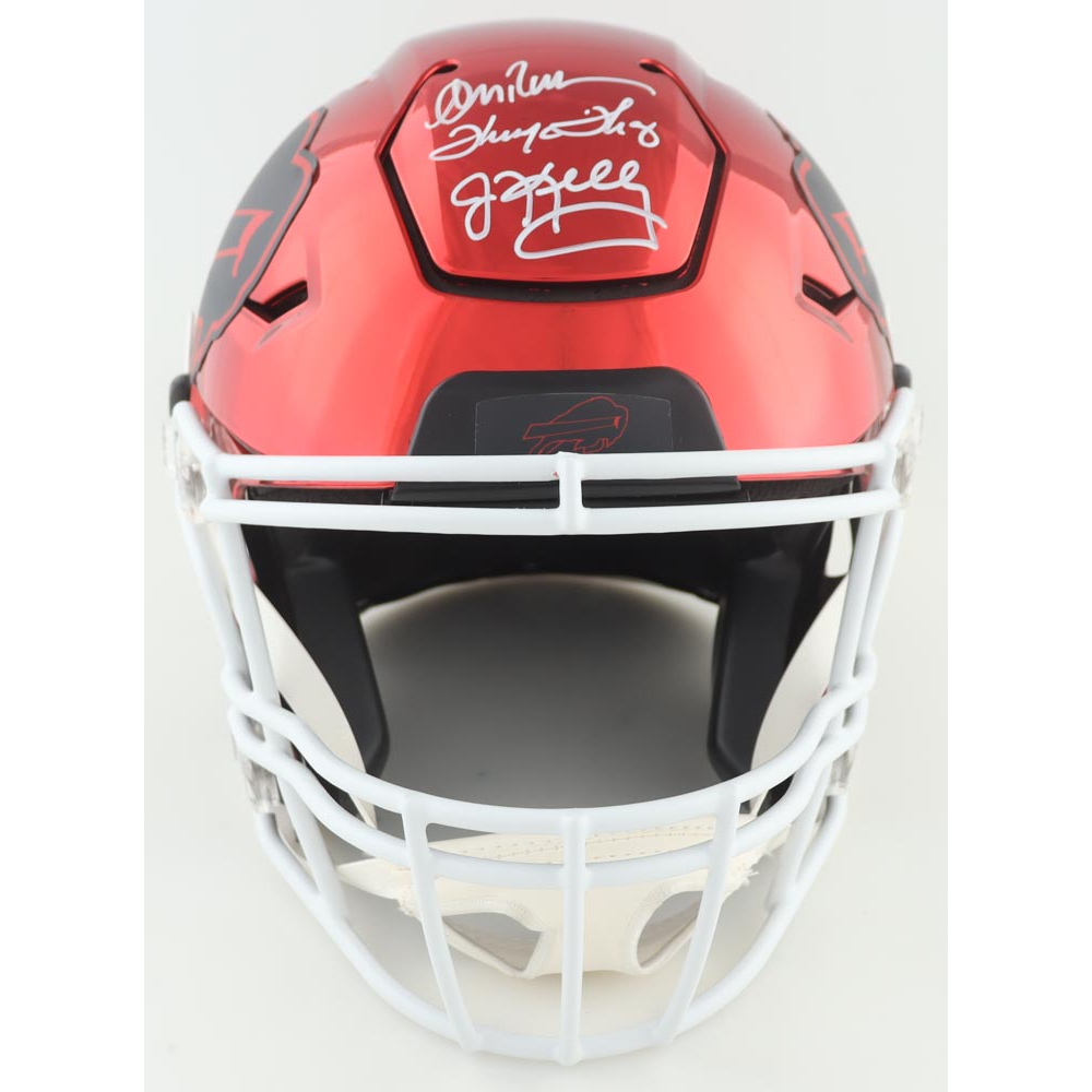 Jim Kelly, Thurman Thomas & Andre Reed Signed Bills Full-Size Authentic ...