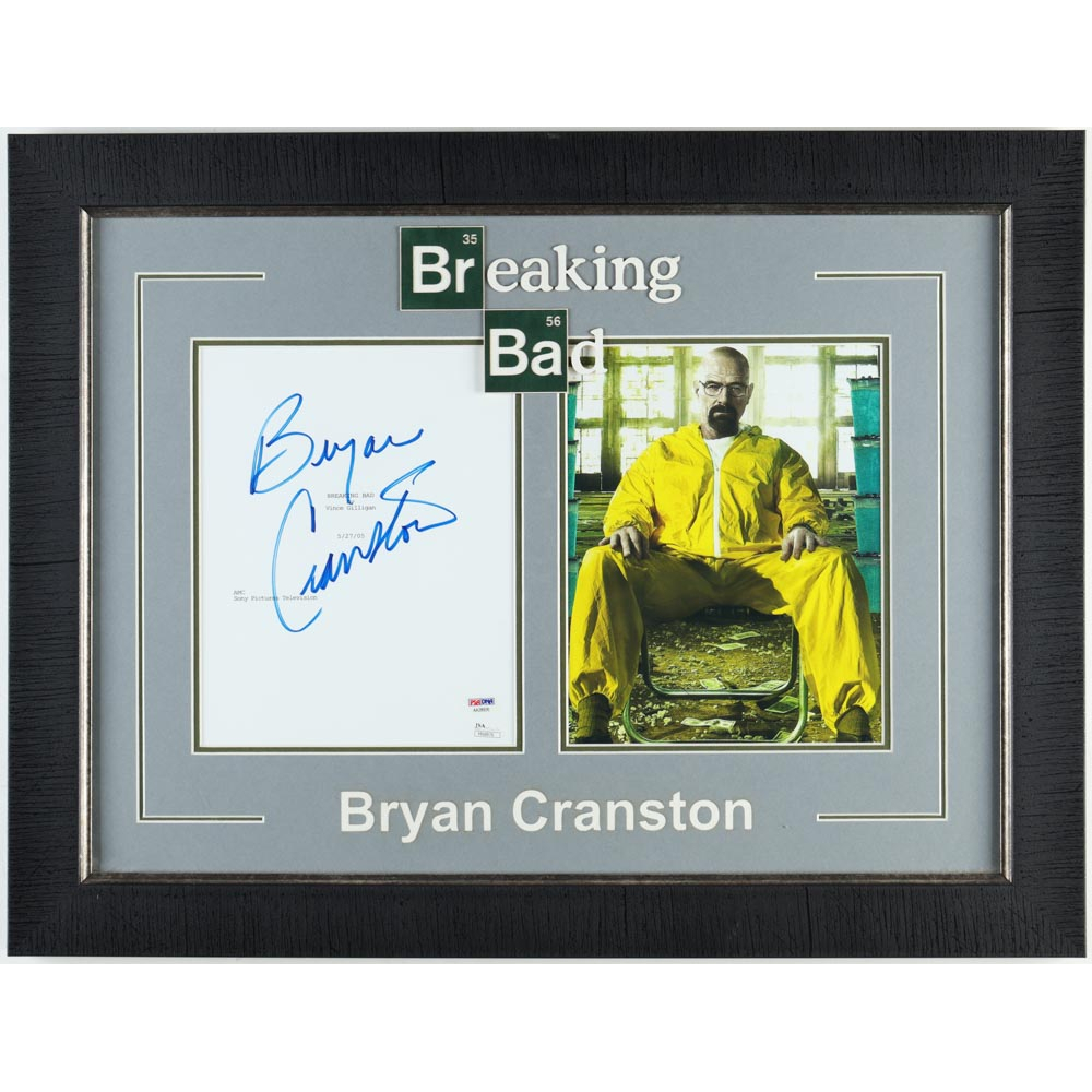 Bryan Cranston Signed "Breaking Bad" Custom Framed Script Display (JSA ...