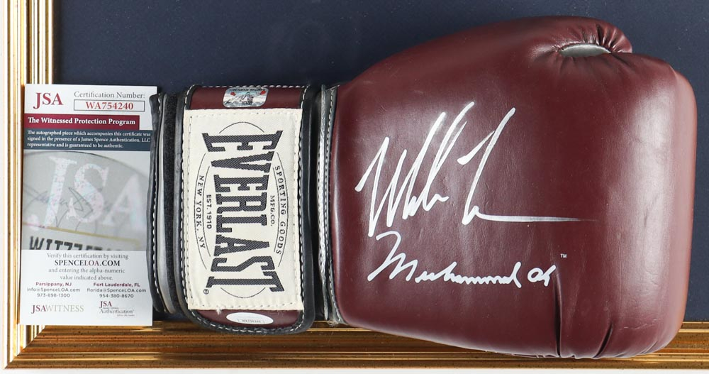 Mike Tyson Signed Custom Framed Vintage Muhammad Ali Everlast Boxing ...
