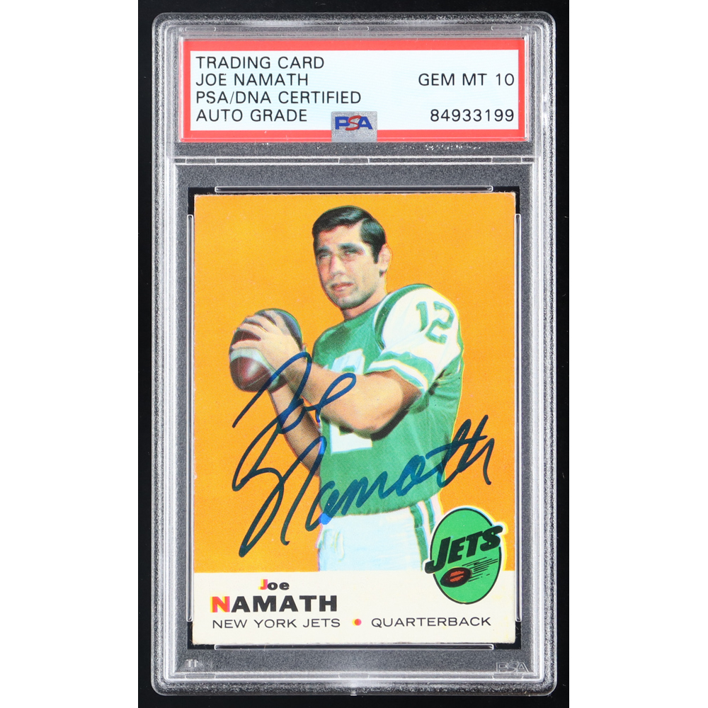 Joe Namath Signed 1969 Topps #100 (PSA | Autograph Graded 10 ...