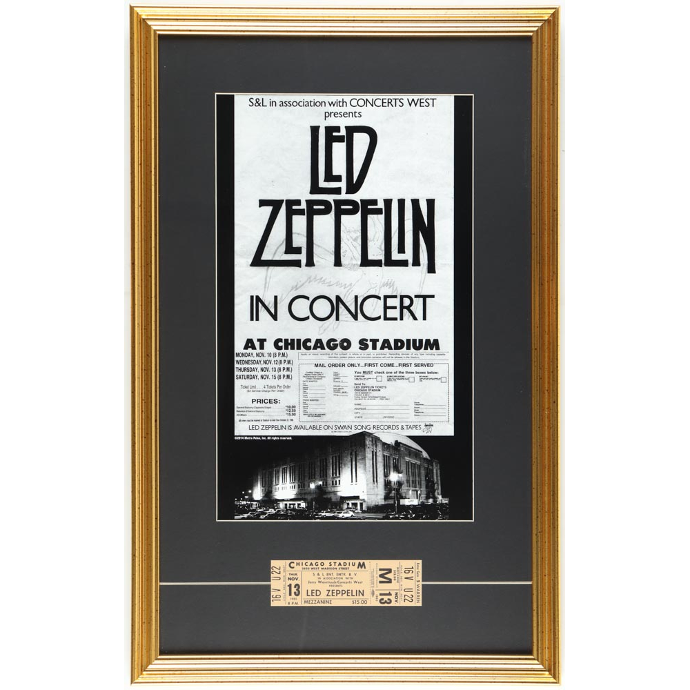 Led Zepplin Custom Framed Tour Poster Print Display with 1980 Concert ...