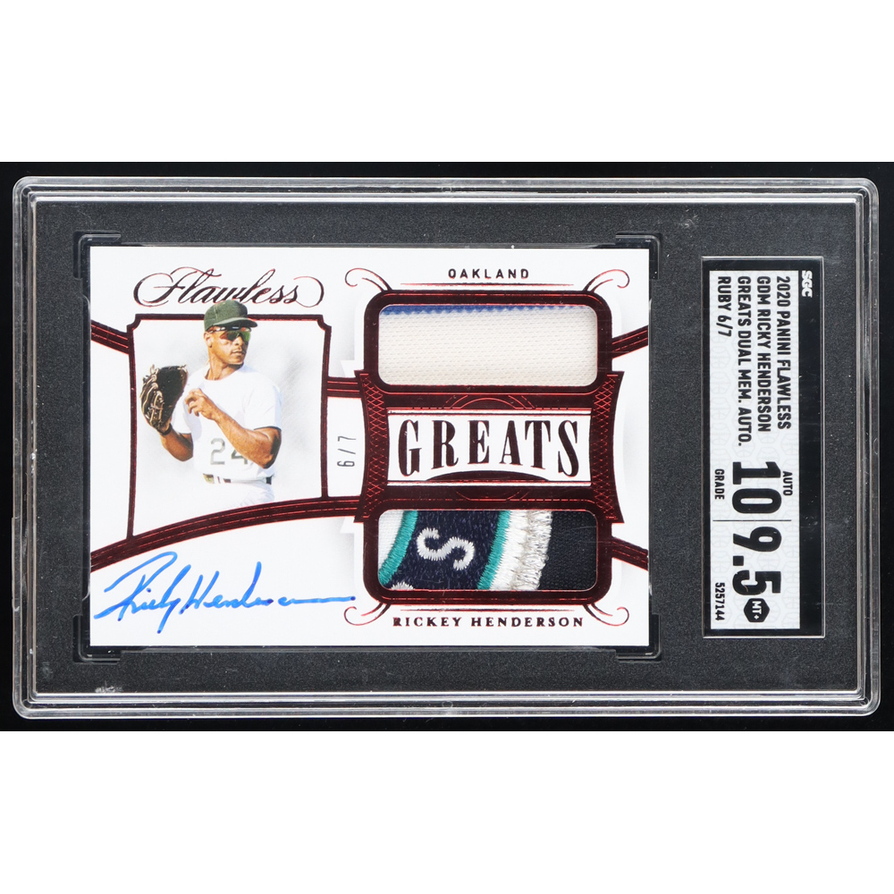 Rickey Henderson 2020 Panini Flawless Greats Dual Memorabilia ...