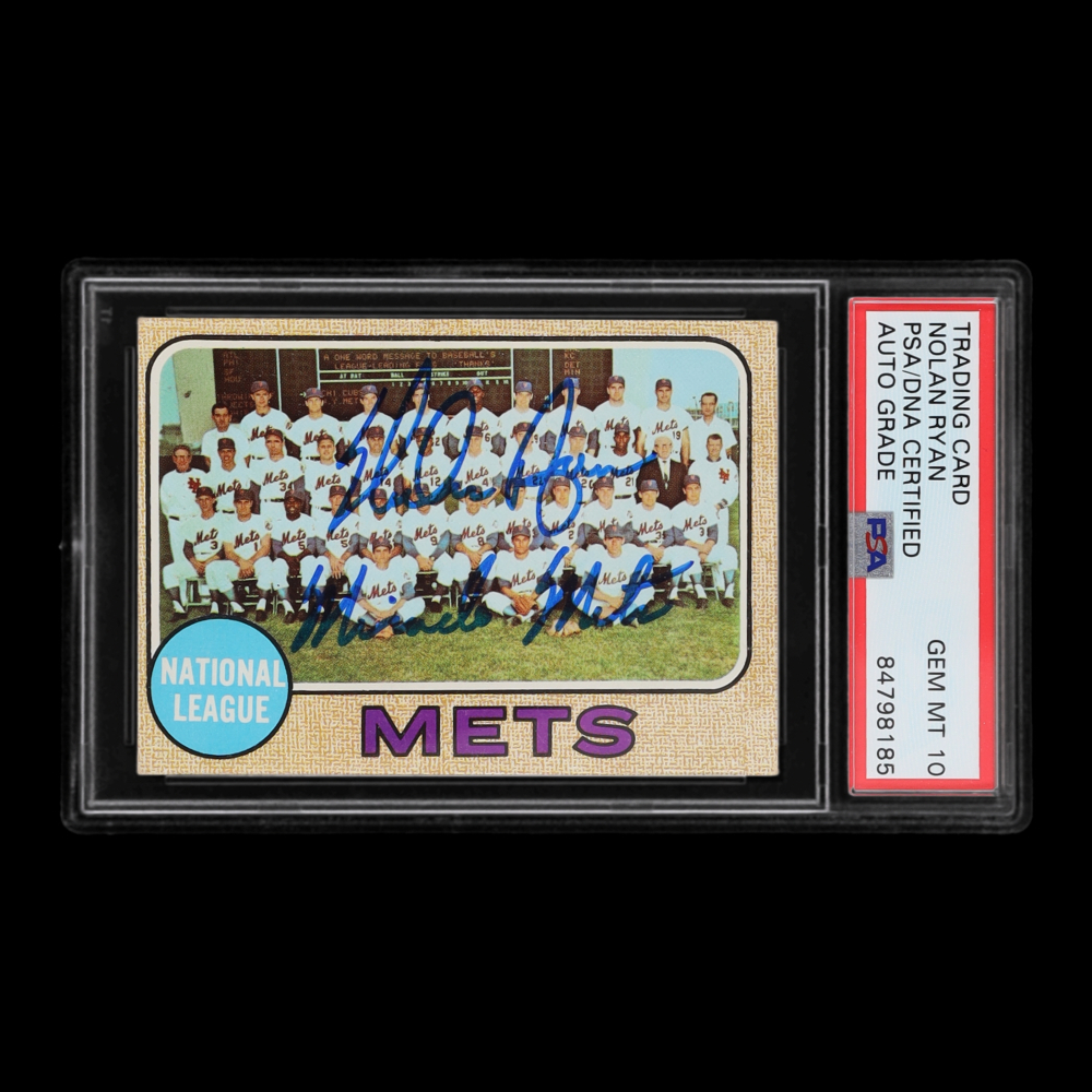 Nolan Ryan Signed 1968 Topps #401 Mets Team "Miracle Mets" (PSA ...