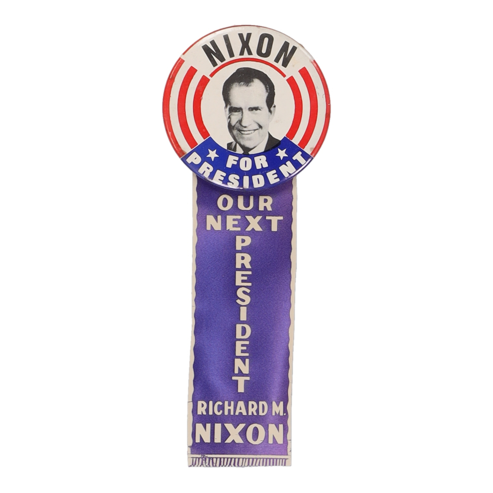Richard Nixon For President Vintage Button Pin with Ribbon | Pristine ...