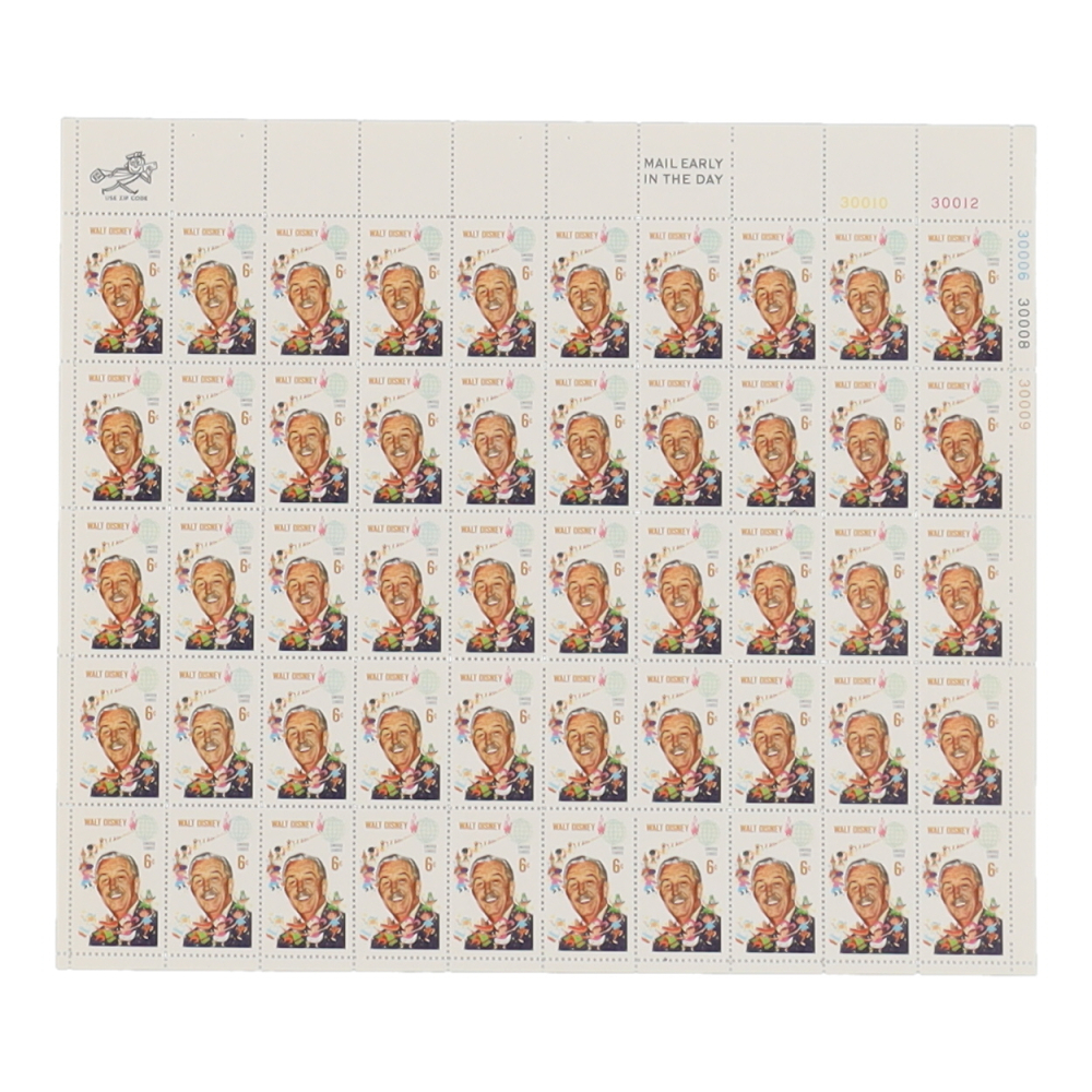 Walt Disney 1968 Full Uncut U.S. Stamp Sheet | Pristine Auction