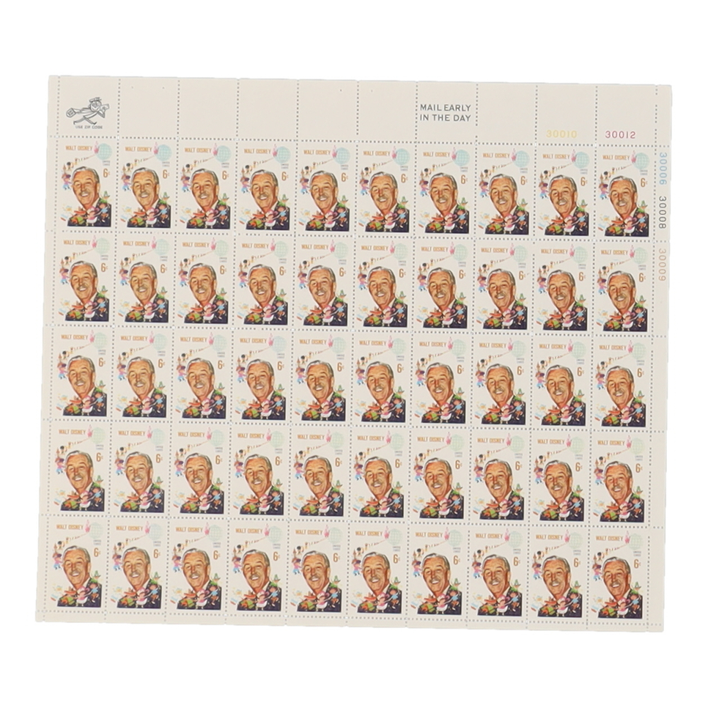 Walt Disney 1968 Full Uncut U.S. Stamp Sheet | Pristine Auction