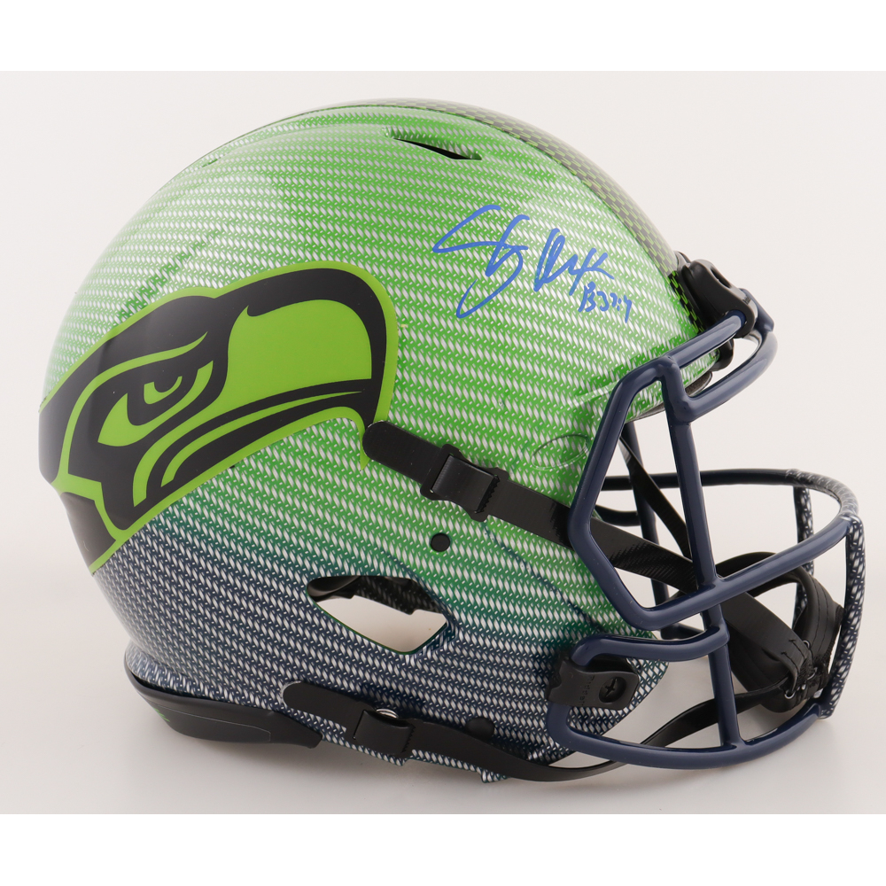 Shaun Alexander Signed Seahawks Full-Size Authentic Flash Alternate ...